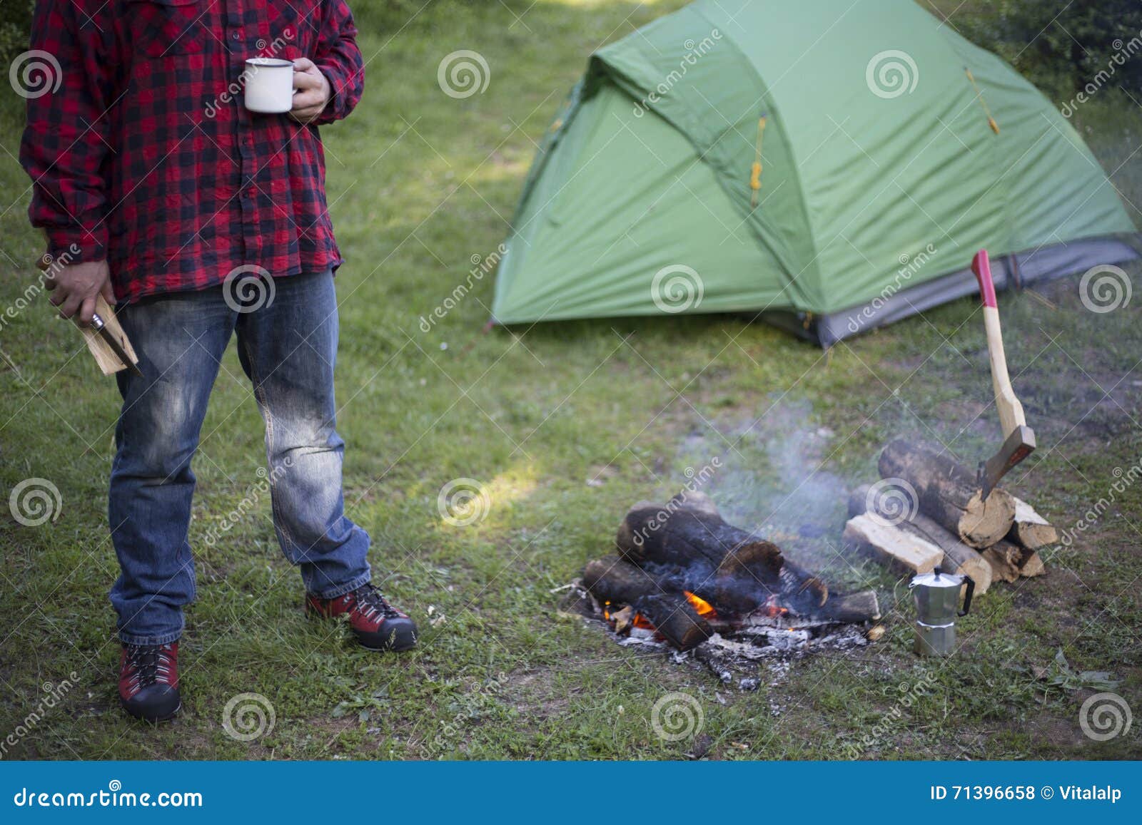 Man Drinking Coffee by the Fire. Stock Photo - Image of healthy, drink ...