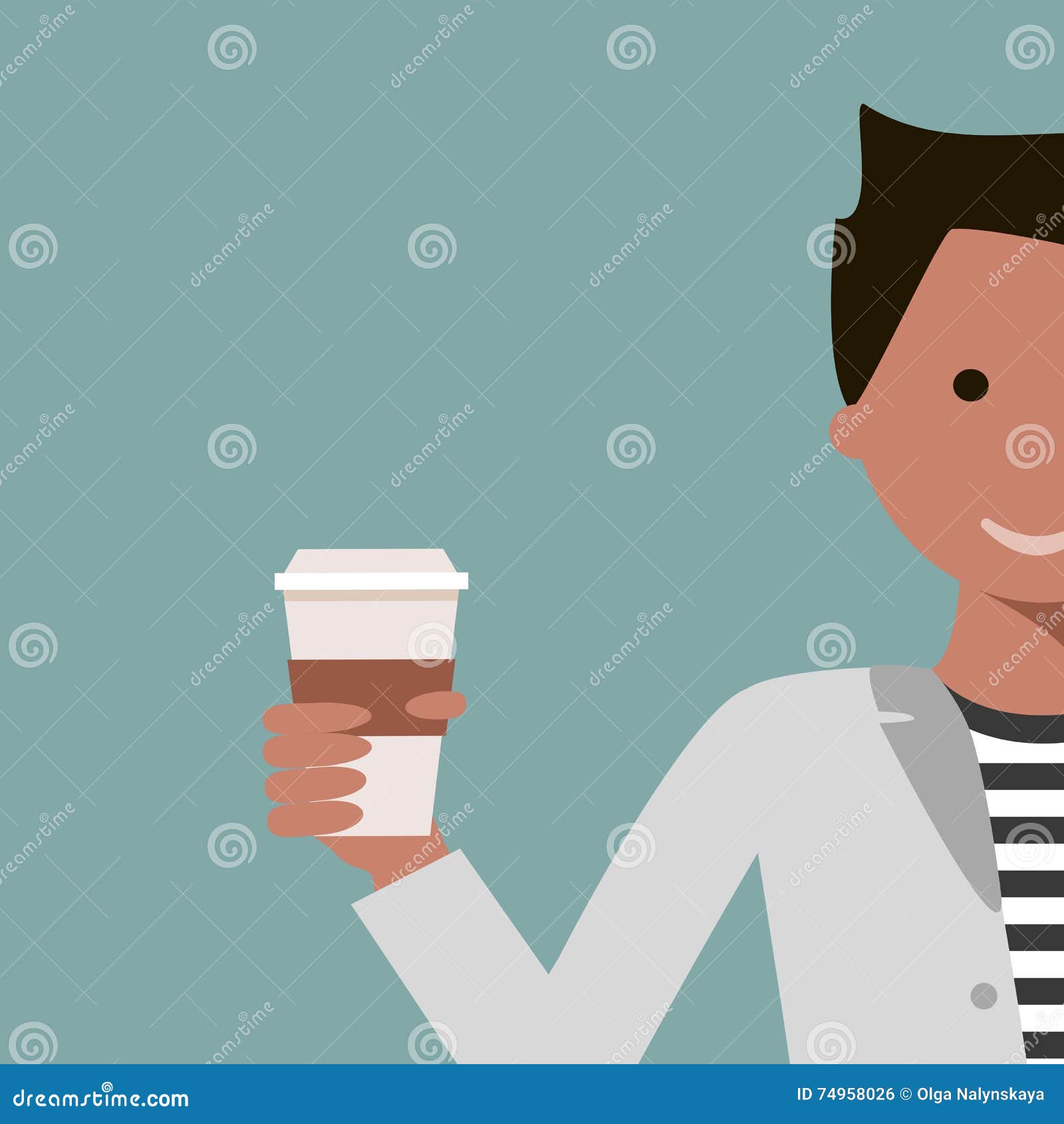 Man Drinking Coffee or Tea stock vector. Illustration of relaxation ...