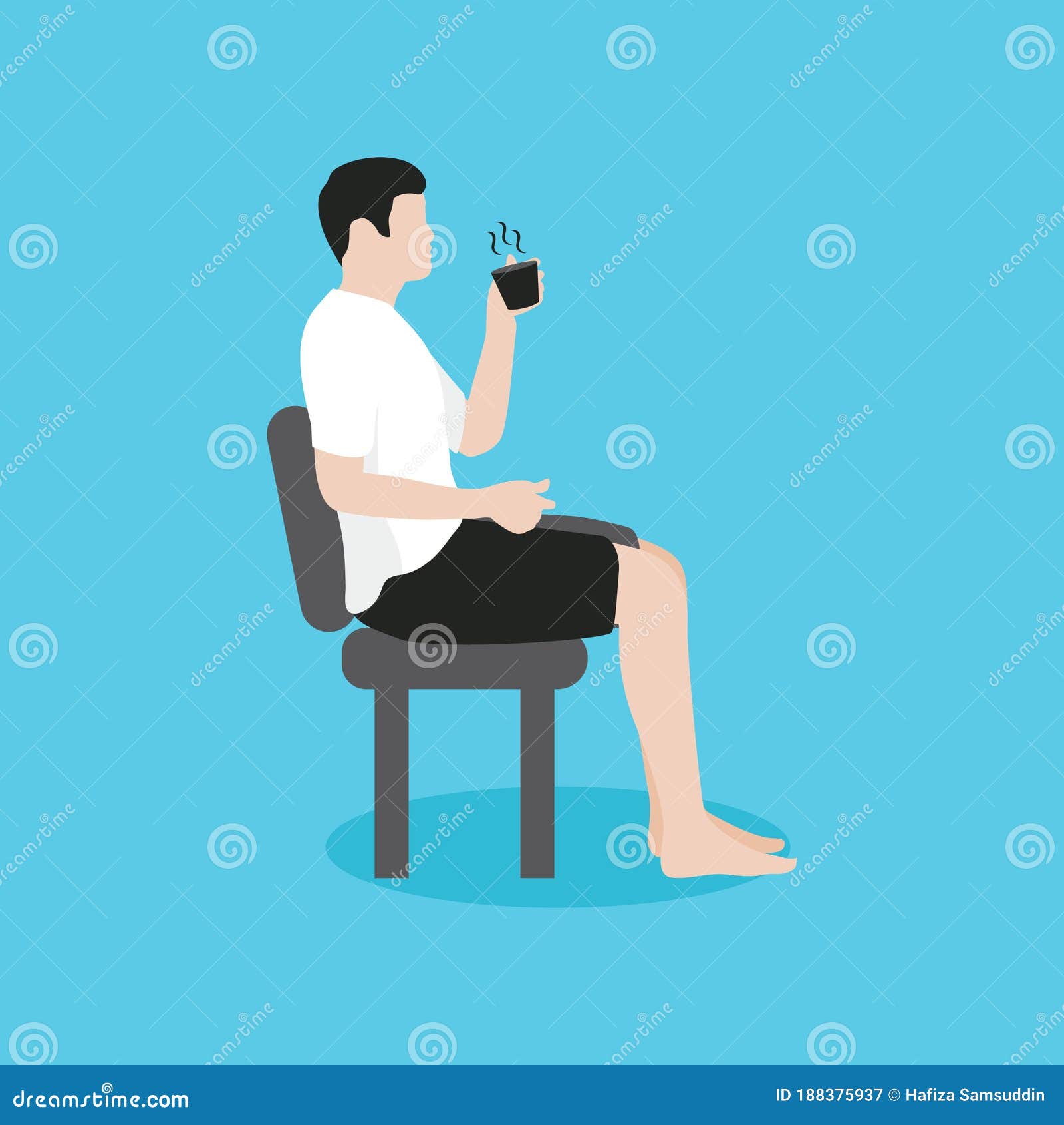 Man Drinking Coffee. Vector Illustration Decorative Design Stock Vector ...
