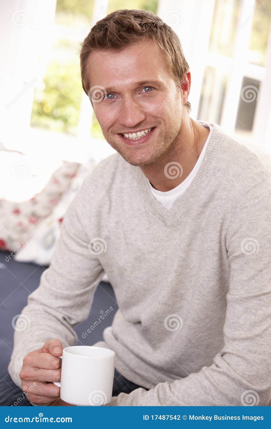 Man drinking from cup stock photo. Image of person, satisfied - 17487542