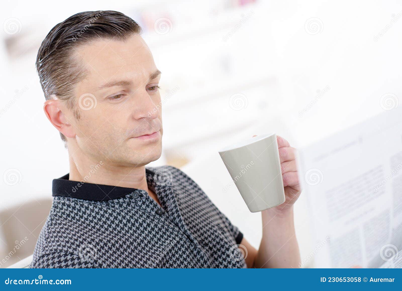 Man Drinking Cup Coffee in Cafe Stock Photo - Image of service ...