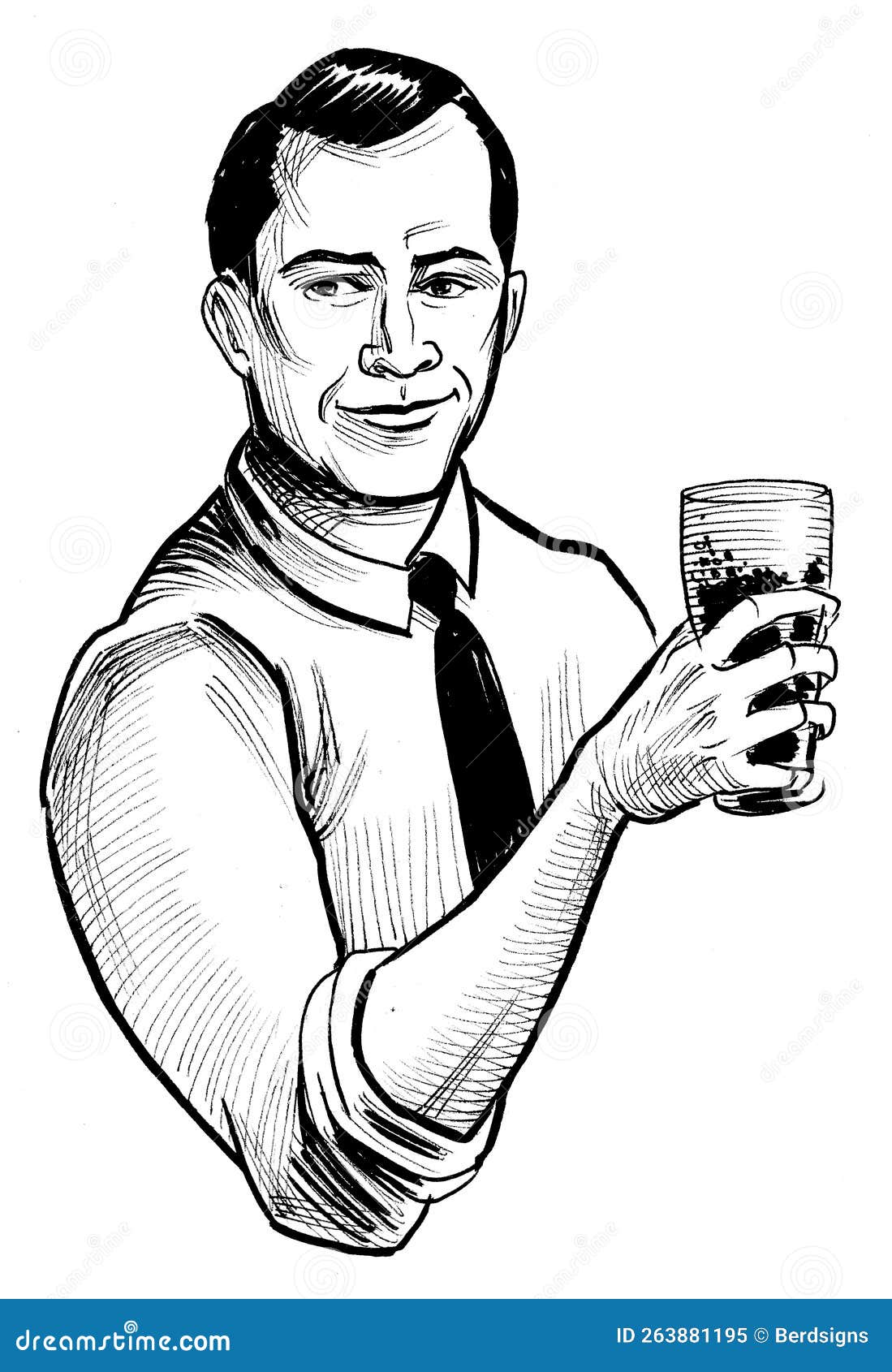 Man Drinking A Glass Of Beer Stock Illustration Illustration Of Lager Glass 263881195
