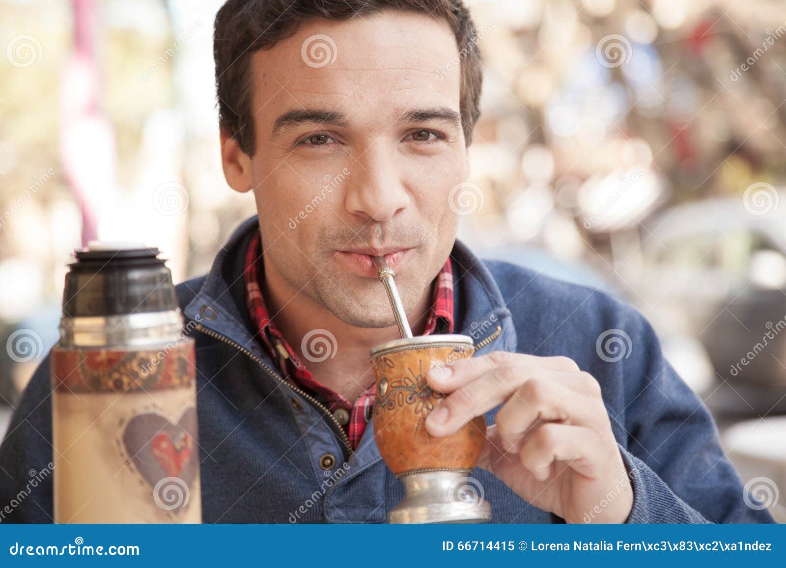 Man drinking Mate stock image. Image of argentinian, drink - 66714415