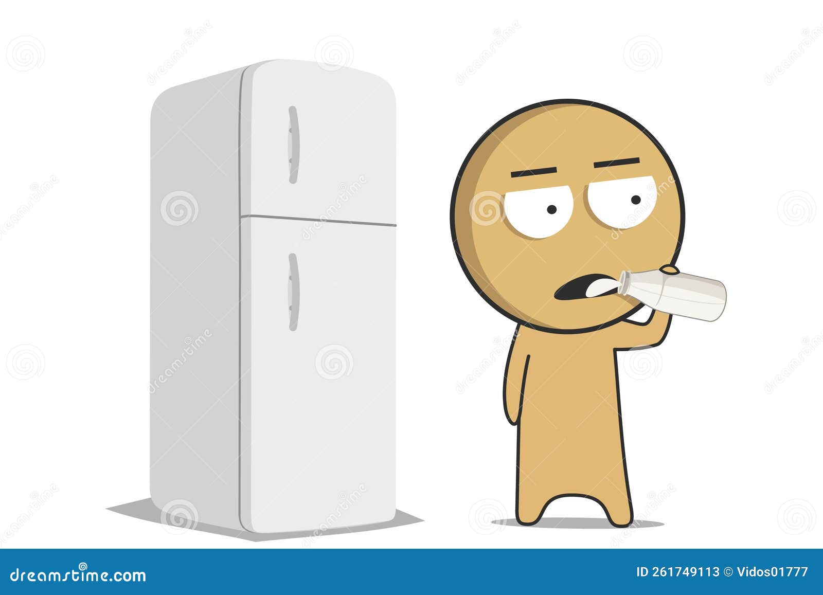 Man Drinking Milk In The Kitchen Man Drinking Milk Stock Vector