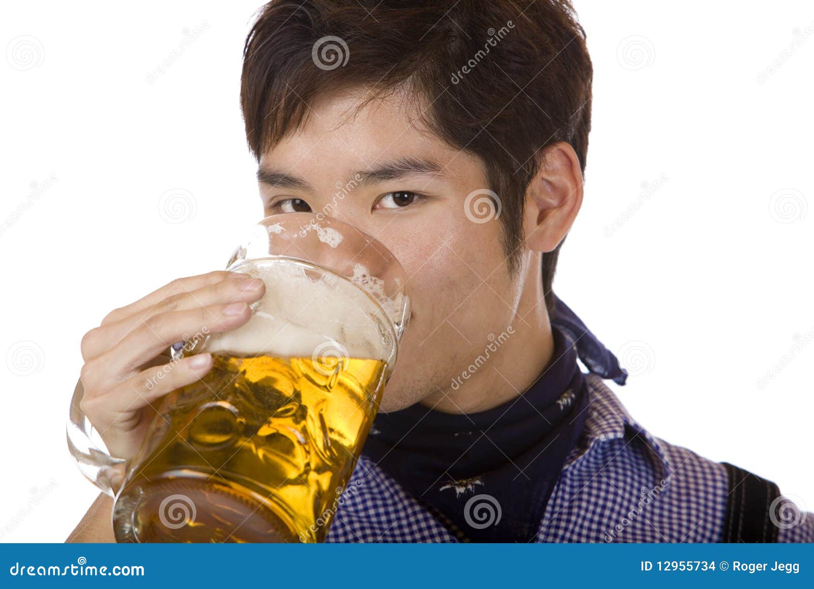 Man Drinking Out of Oktoberfest Beer Stein (Mass) Stock Photo - Image ...