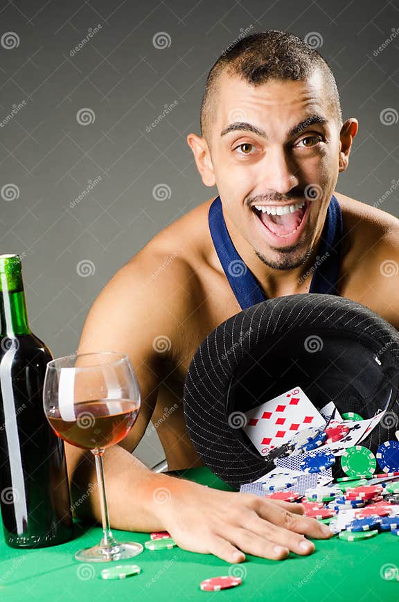 Man Drinking and Playing in Casino Stock Image - Image of closeup ...