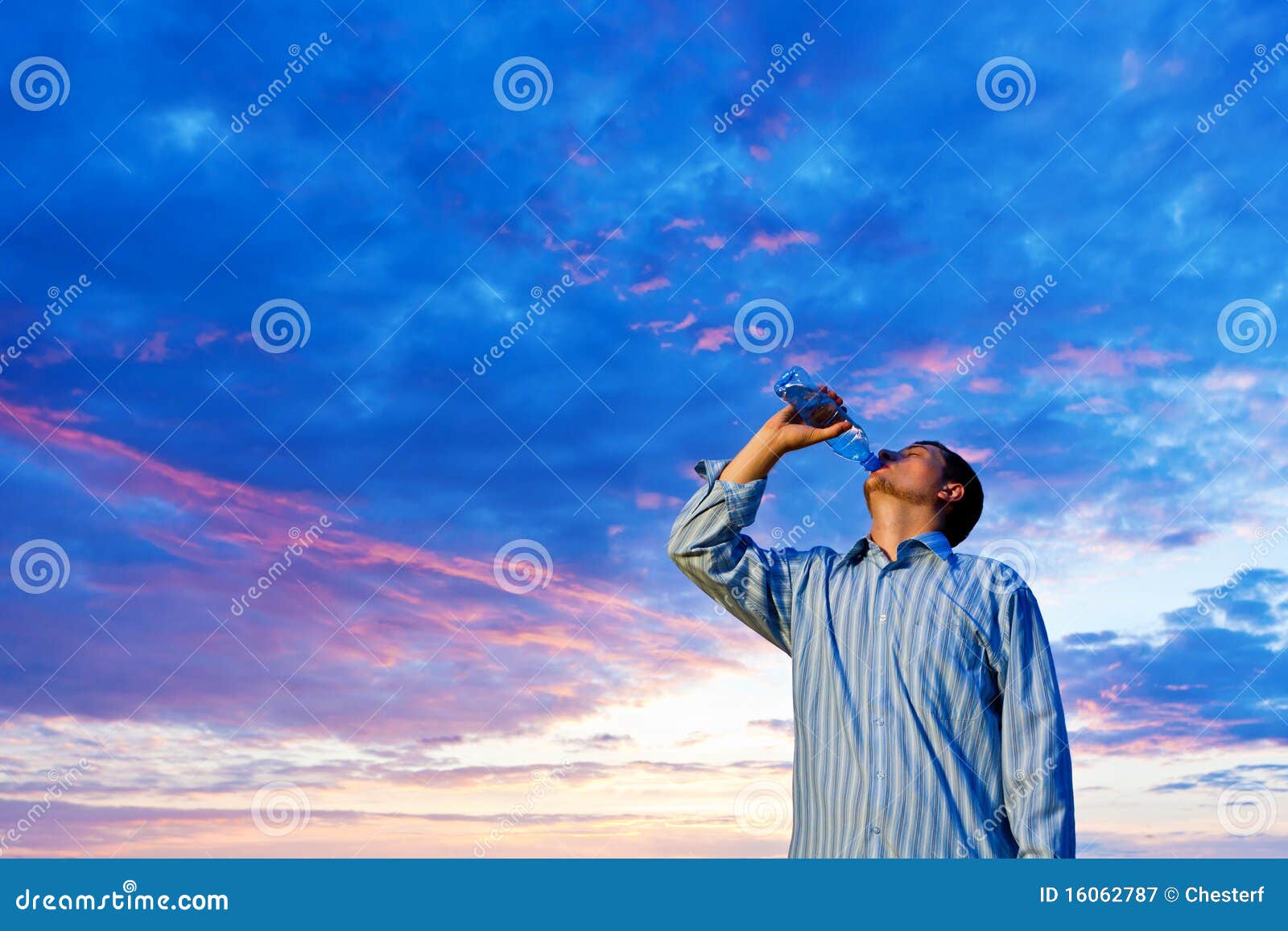 Man drinking pure water stock image. Image of blue, water - 16062787
