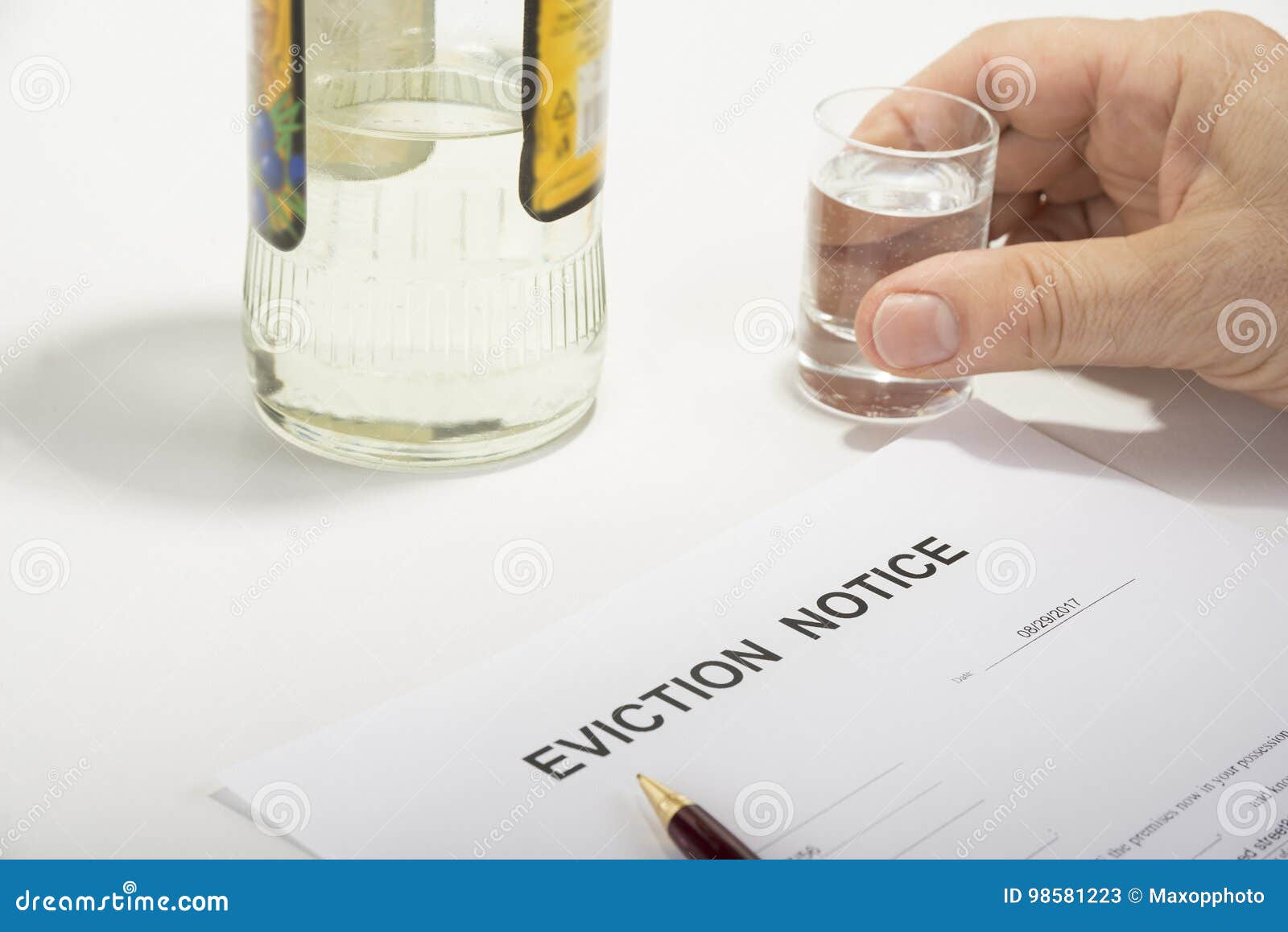 Man Drinking Spirit because of Eviction Notice he Received Stock Image ...