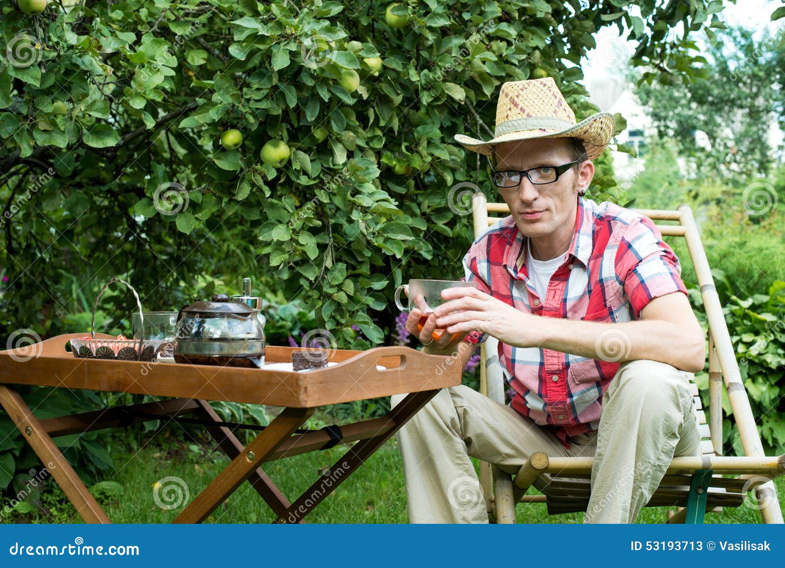 Man drinking tea stock image. Image of adult, happiness - 53193713