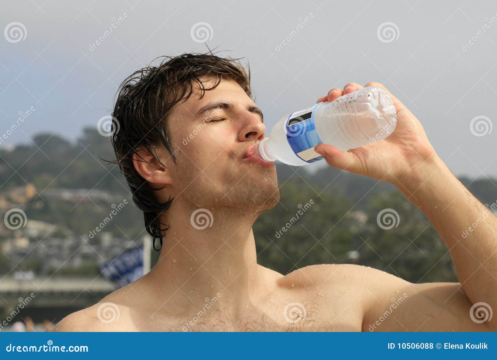 Man drinking water stock photo. Image of happiness, drinker - 10506088