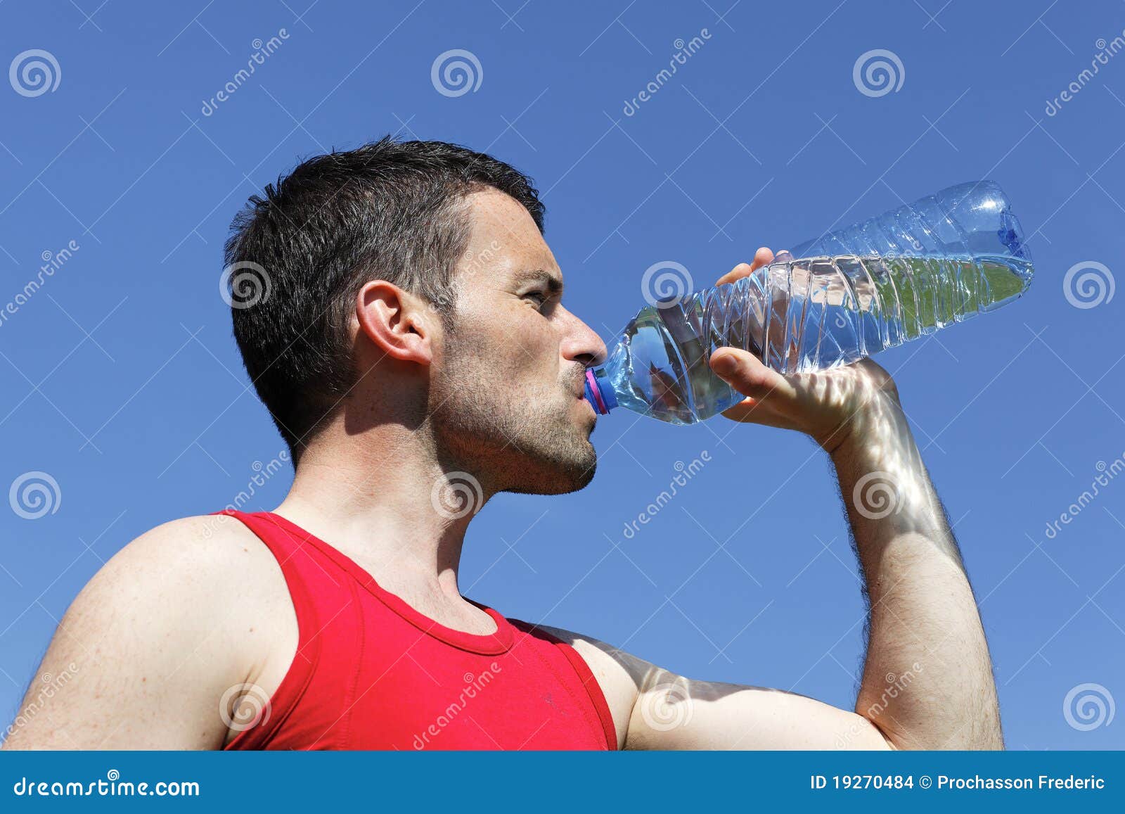 Man drinking water stock photo. Image of handsome, muscle - 19270484