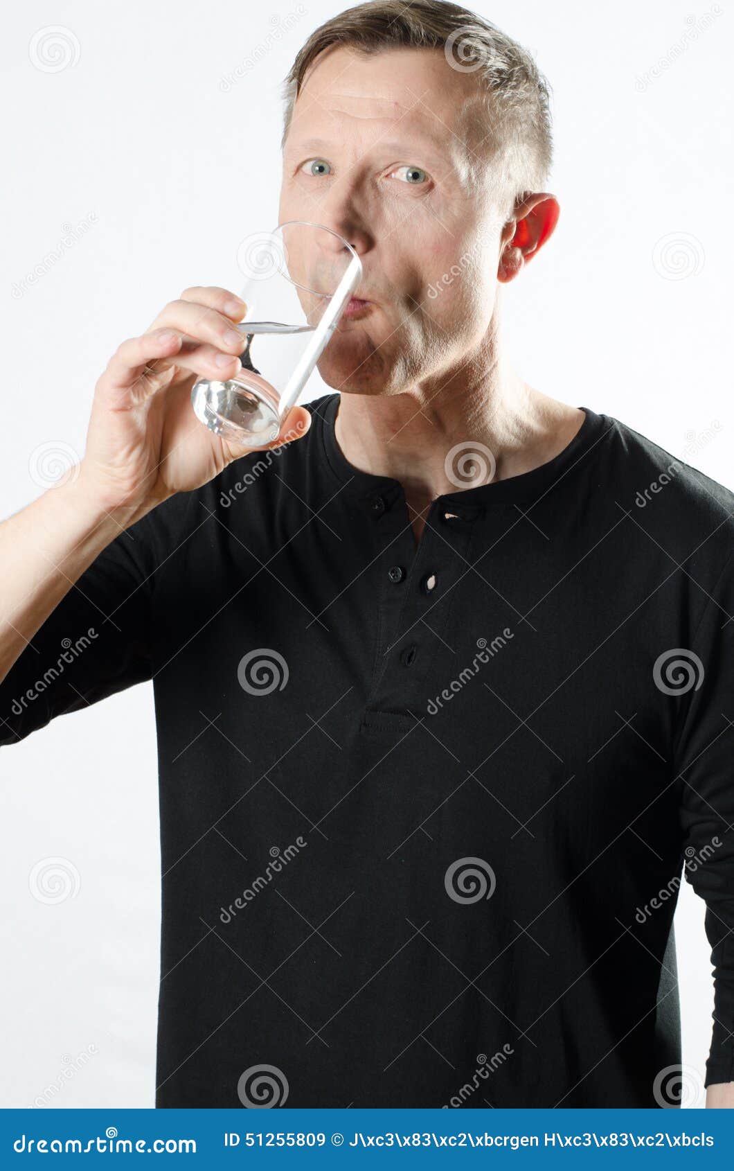 Man drinking water stock image. Image of hair, hand, water - 51255809