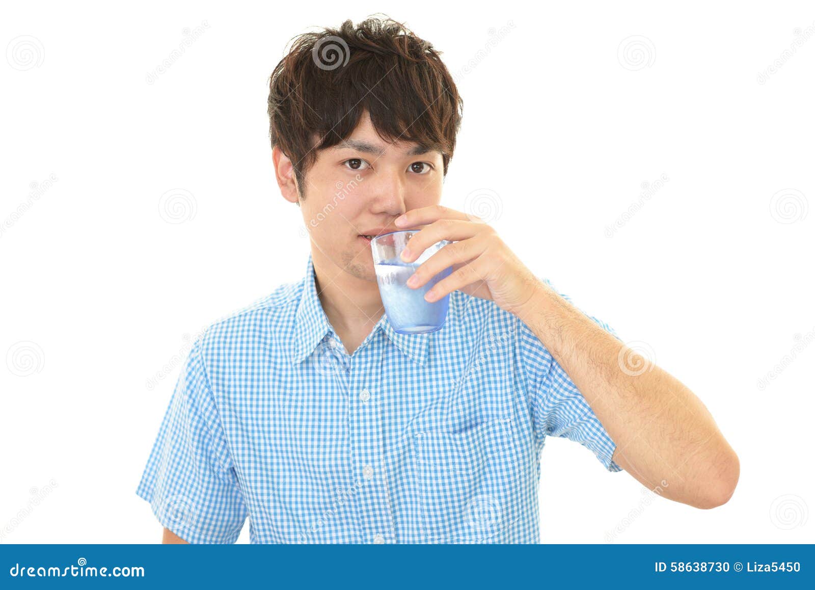 Man drinking water stock photo. Image of joyful, liquid - 58638730