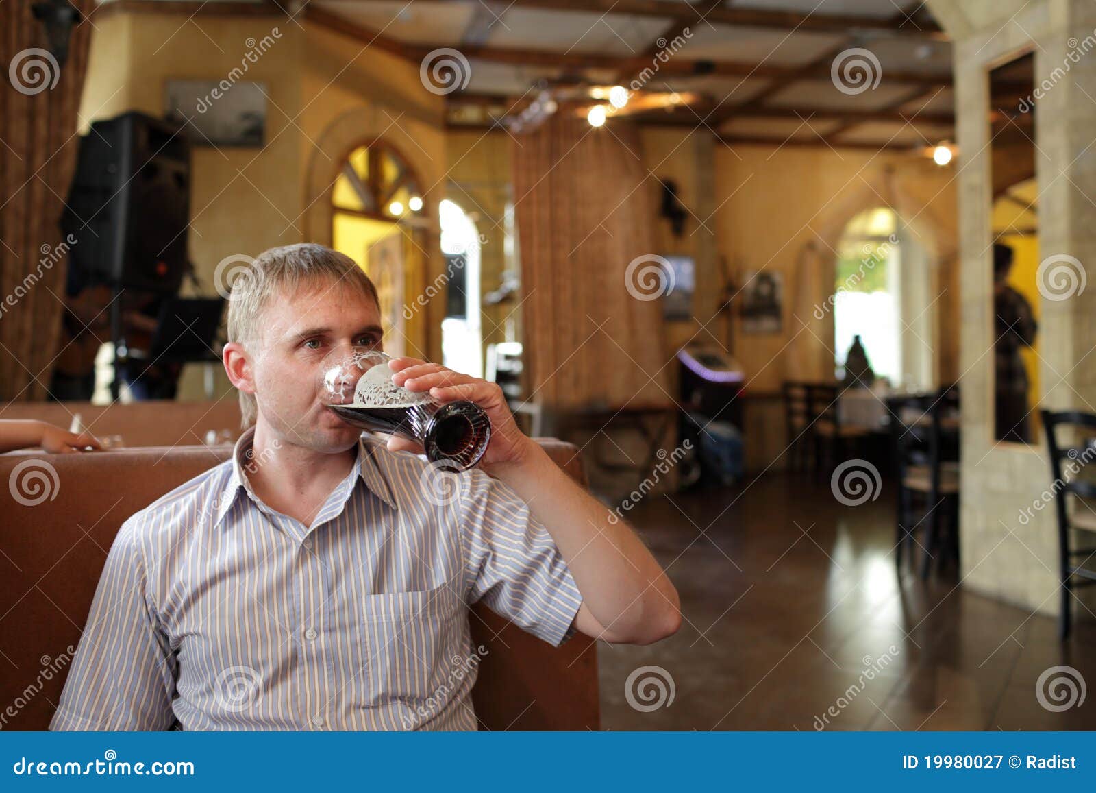 Man drinks draught beer stock image. Image of people - 19980027