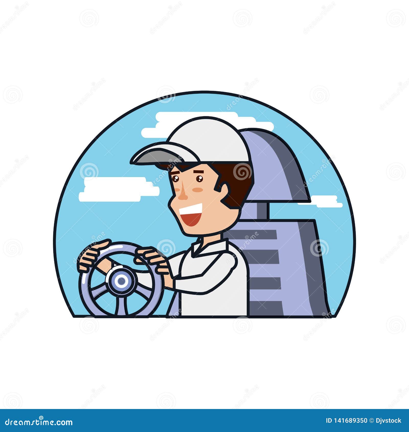 Man Driver Avatar Character Stock Vector - Illustration of sedan, belt ...