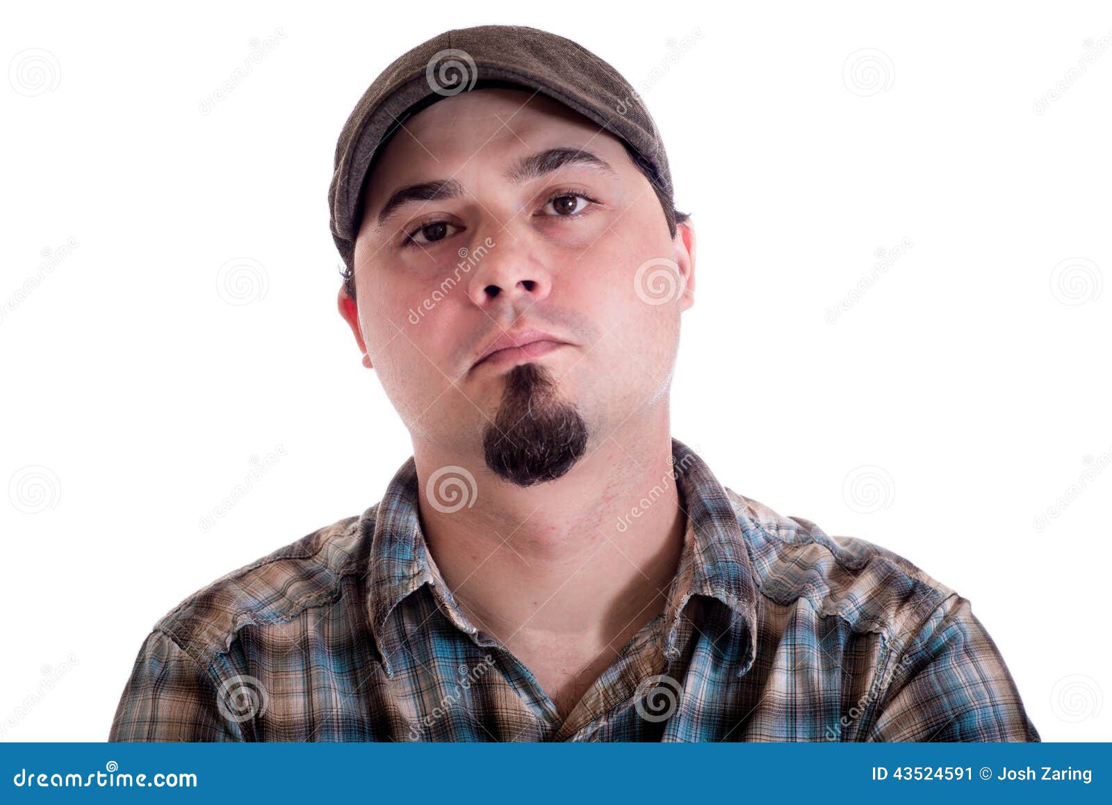 Man with Driver Cap and Plaid Shirt Stock Image - Image of leisure ...