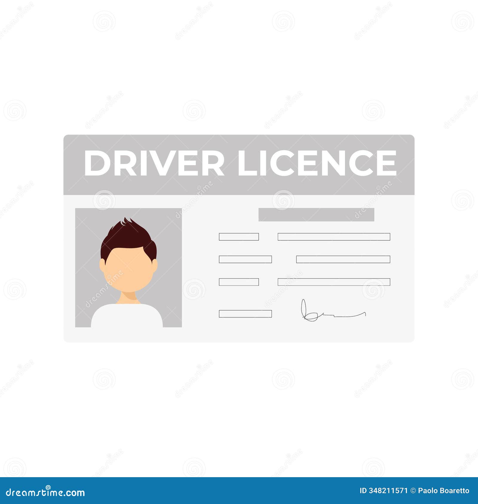 Man Driver License Plastic Card Template. Id Card Stock Illustration ...