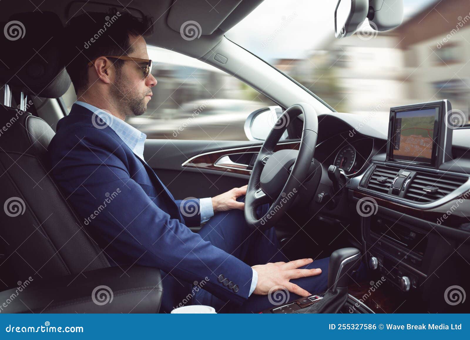 Man drives a car stock photo. Image of male, accelerator - 255327586
