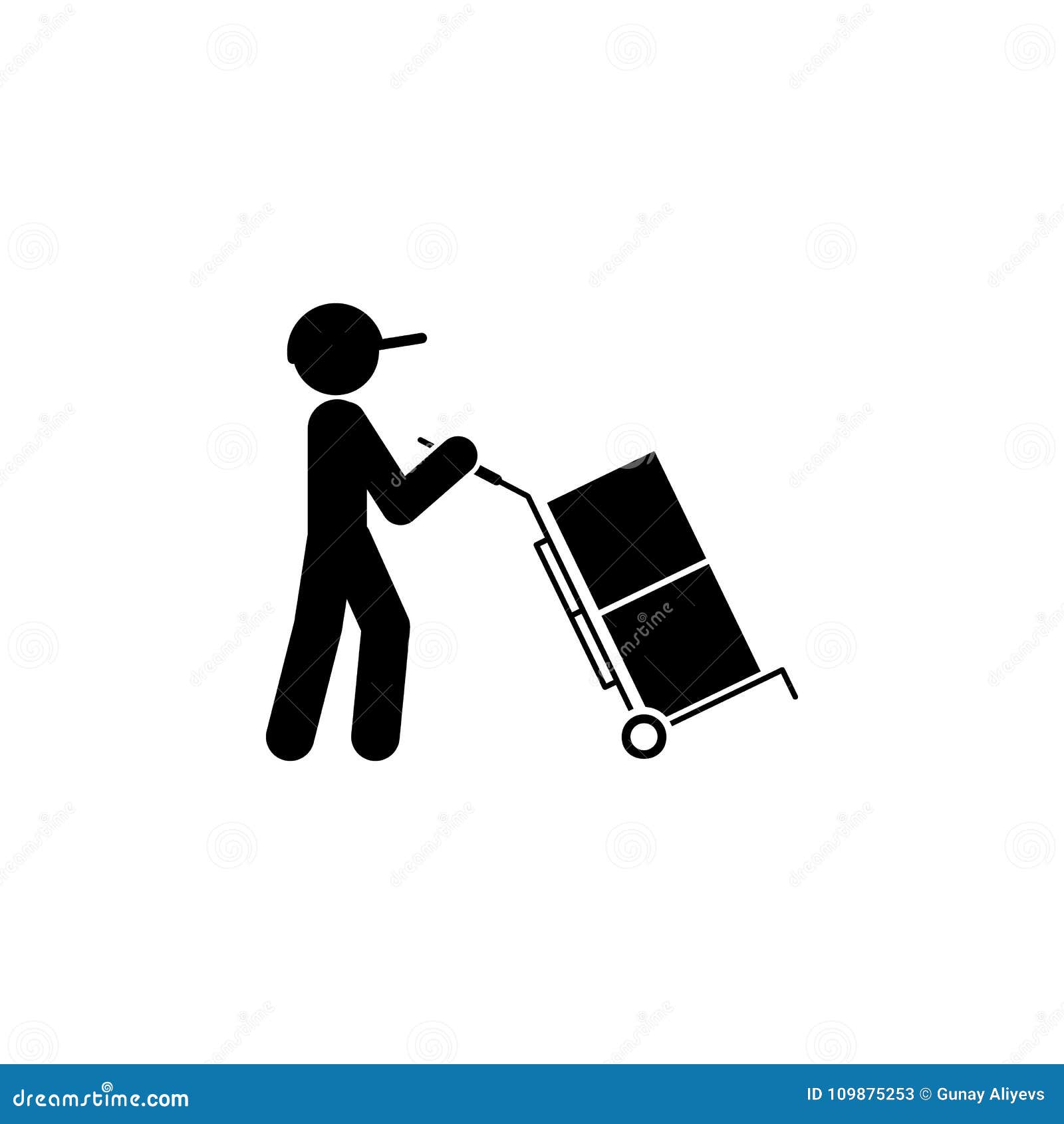 Man Drives Packing Boxes in a Cart Icon. Element of Logistic for Mobile ...