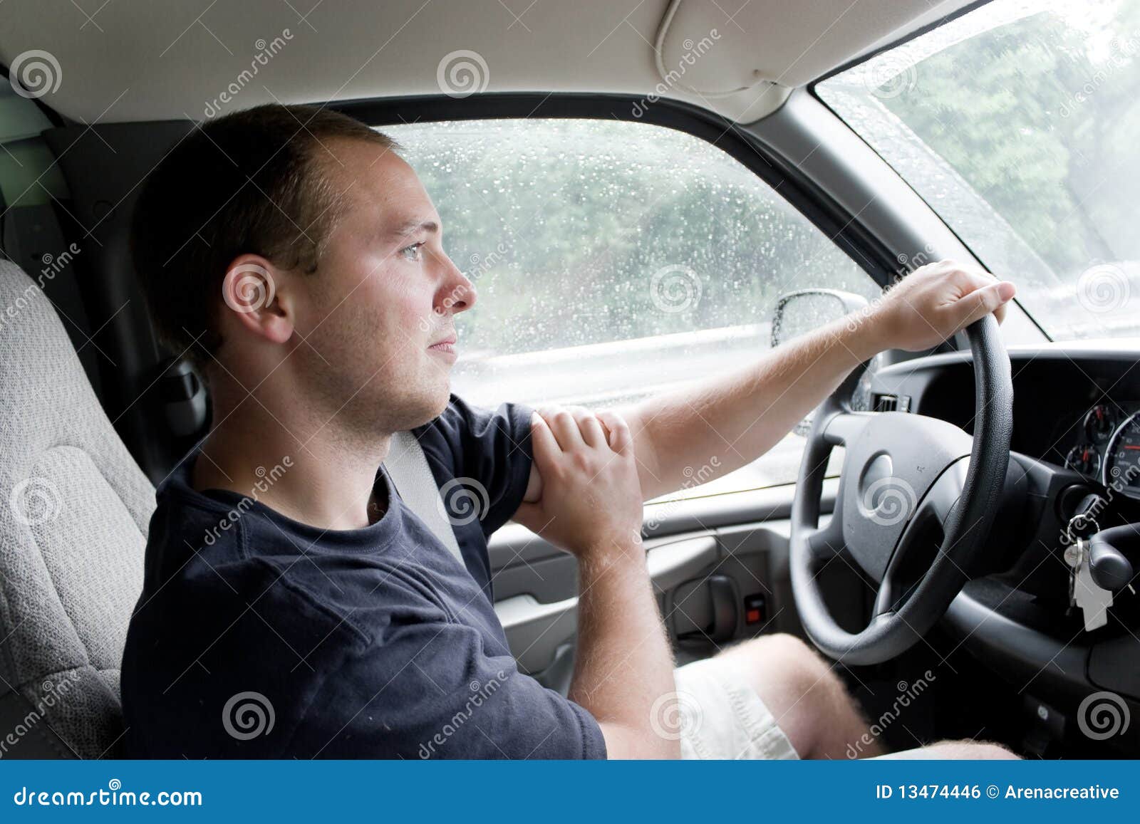 Man Driving stock photo. Image of contractor, automobile - 13474446