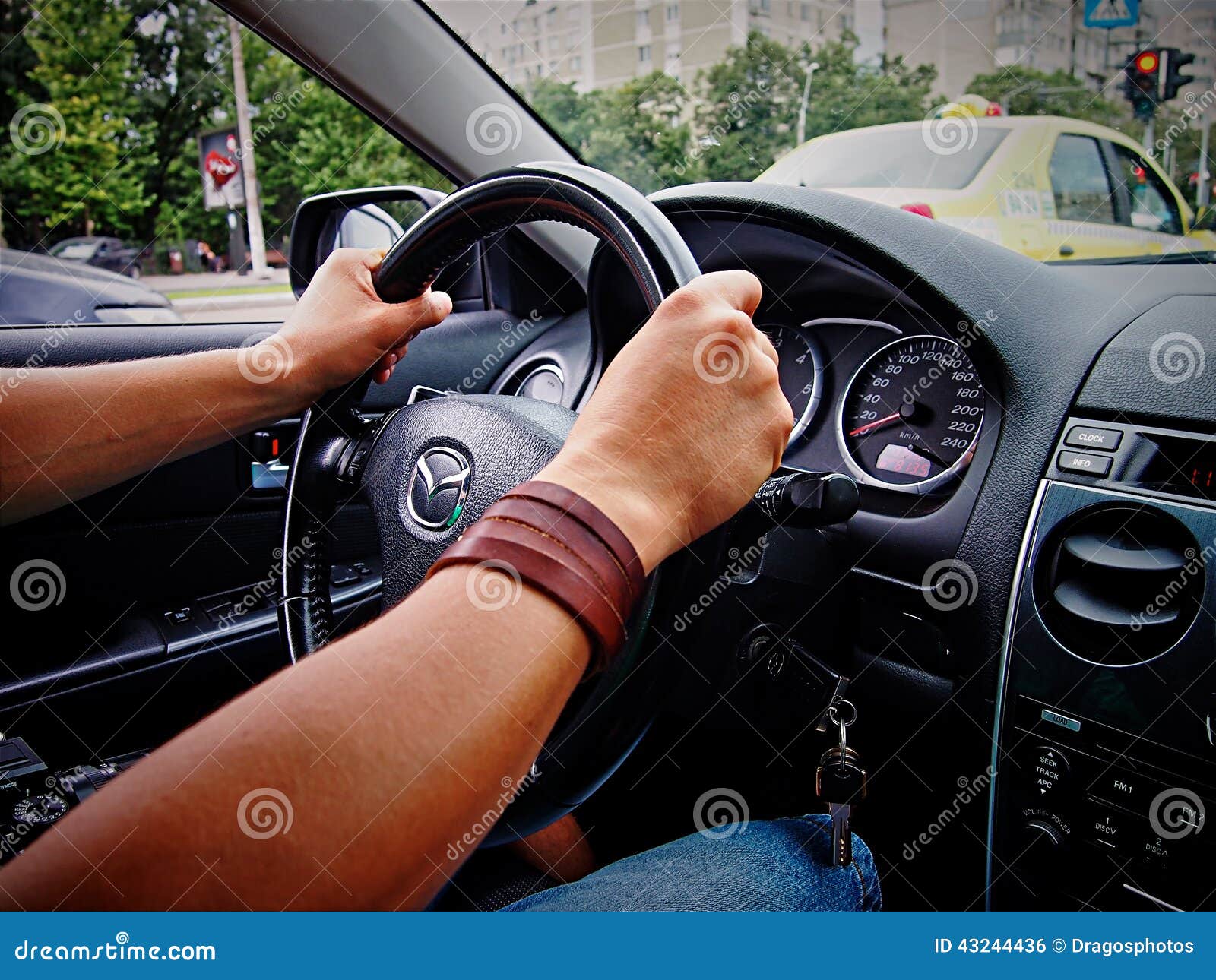 Man driving editorial photo. Image of wheel, traffic - 43244436