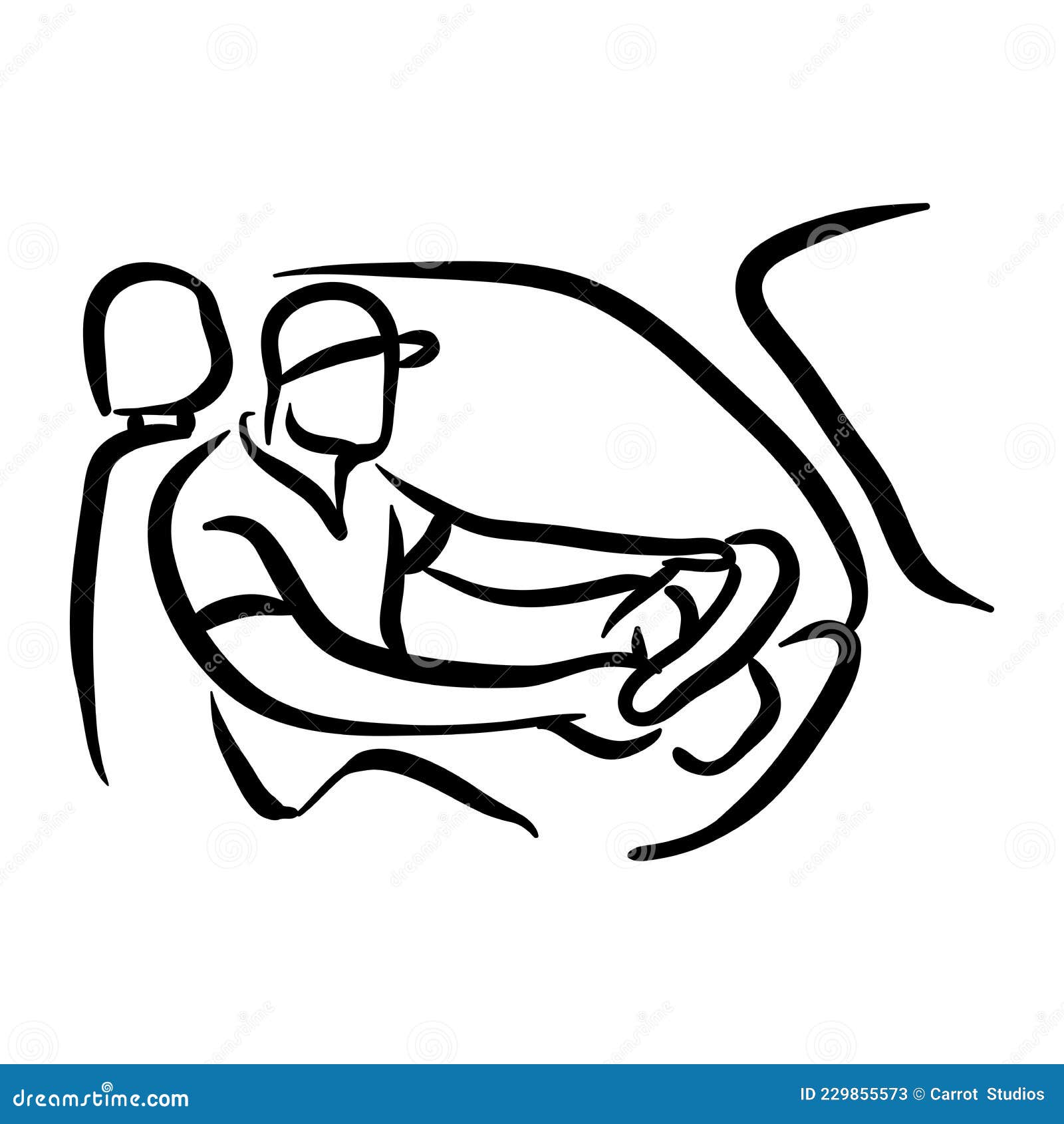 Man driving car stock vector. Illustration of steering - 229855573