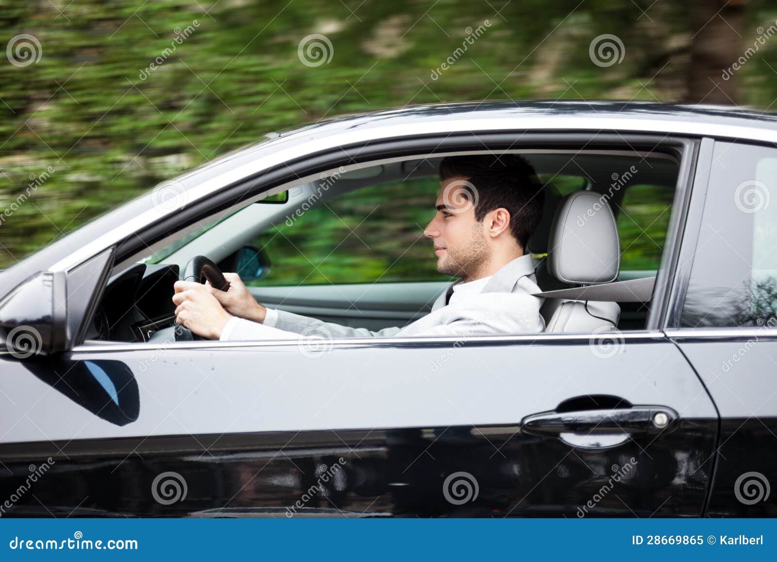 Man driving a car stock image. Image of safety, businessman - 28669865
