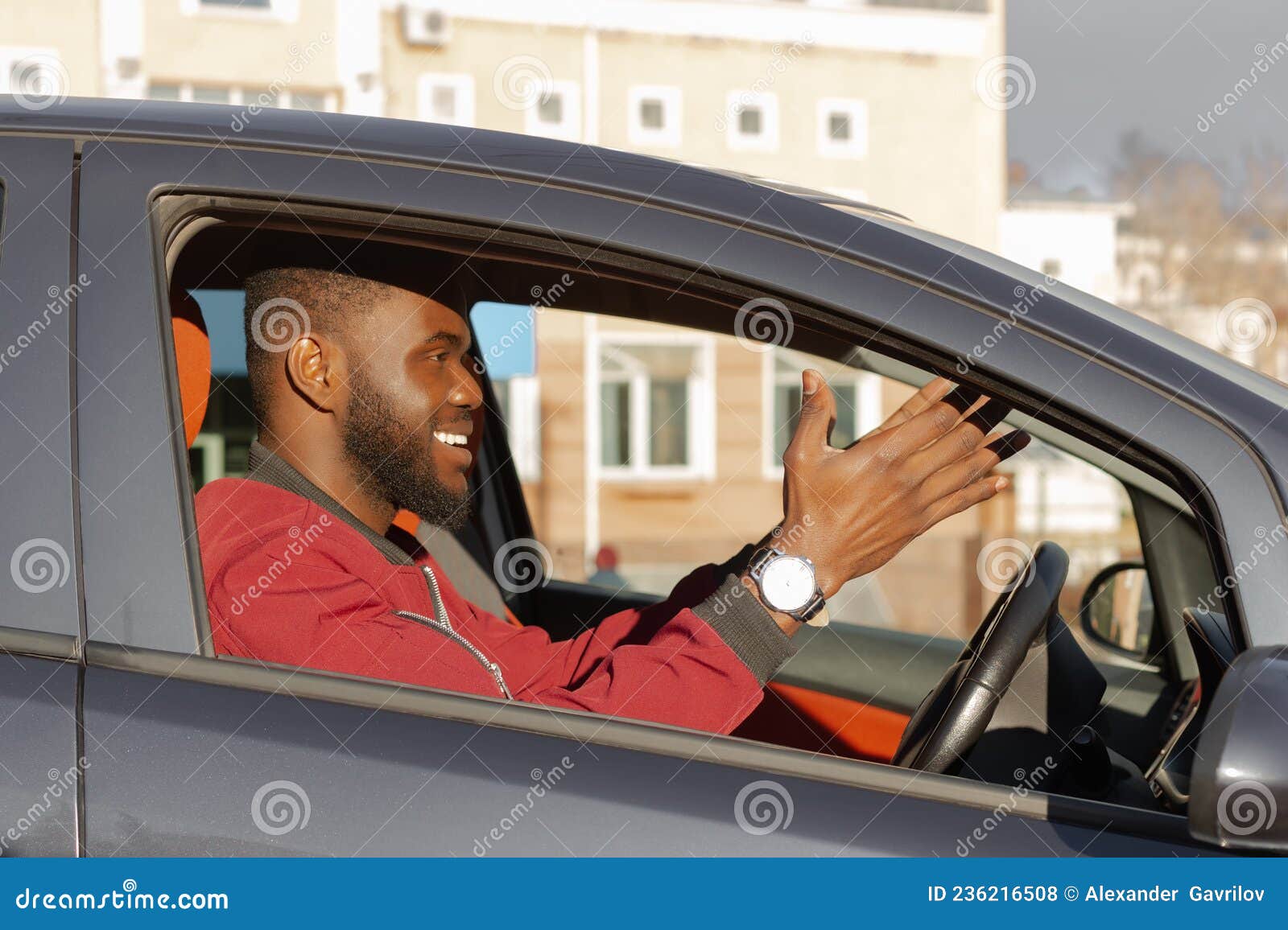 A Man Driving a Car. Human Emotions Stock Photo - Image of lifestyle ...