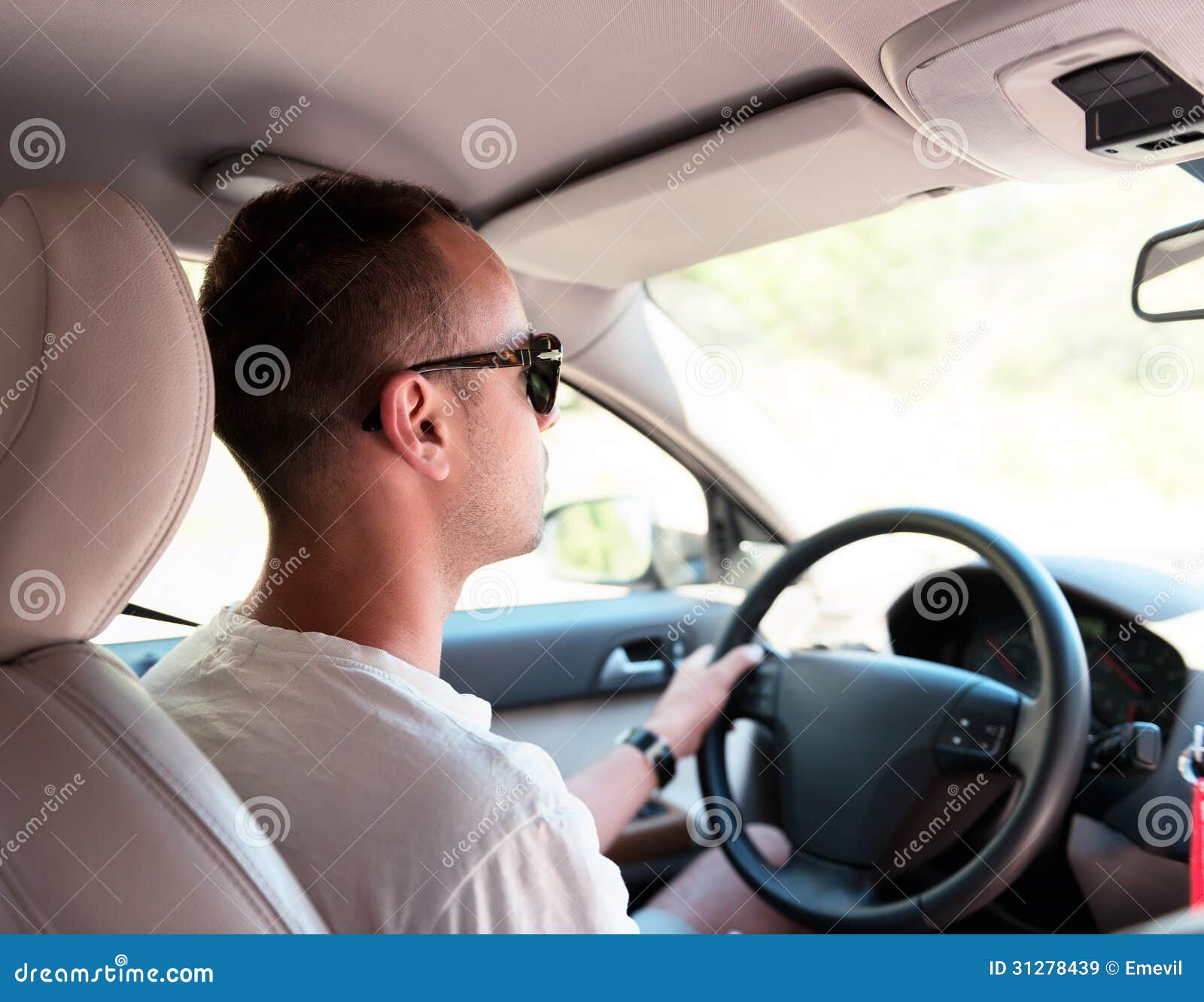 Man driving a car. stock image. Image of control, person - 31278439