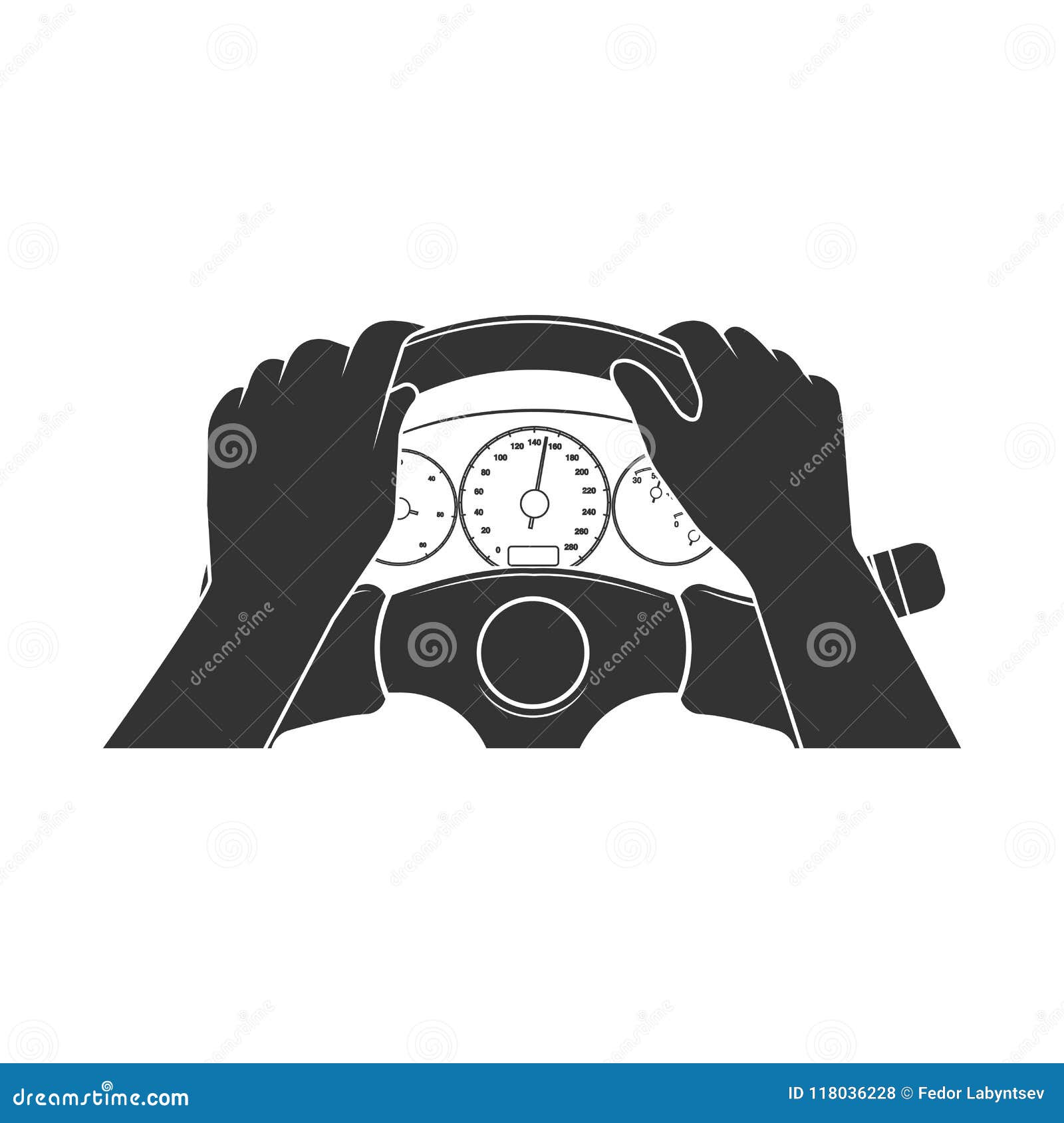 Man Driving the Car. Lying on the Steering Wheel Stock Vector ...