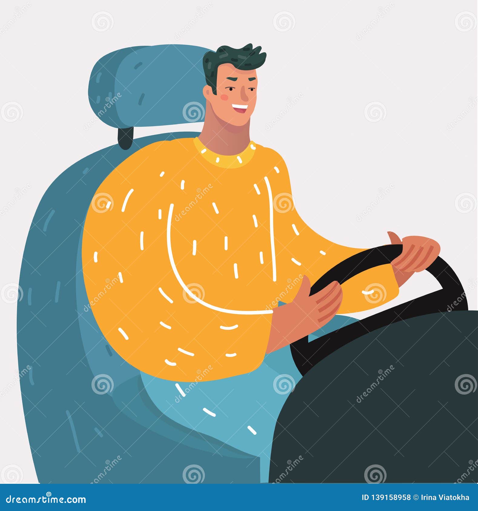 Man driving a car stock illustration. Illustration of automobile ...