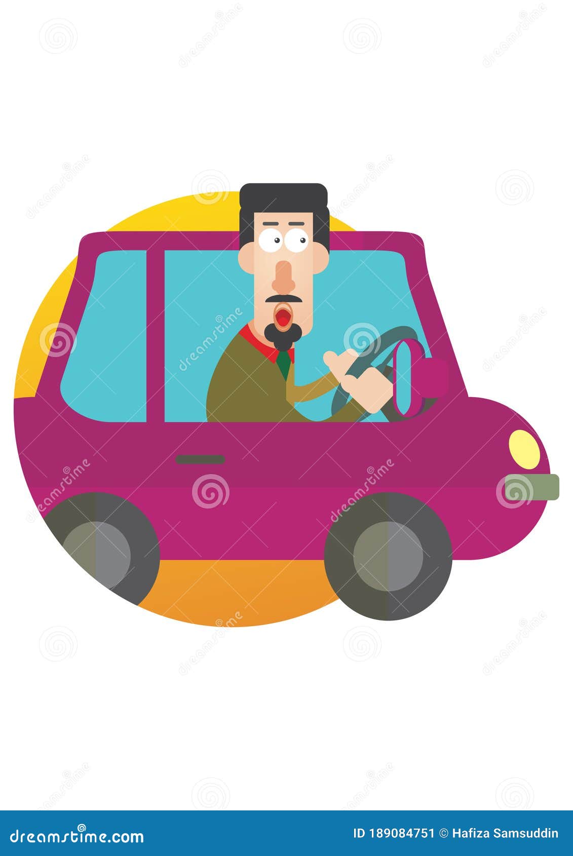 Man Driving a Car. Vector Illustration Decorative Design Stock Vector ...
