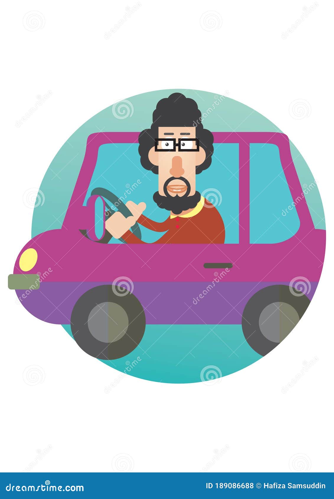 Man Driving a Car. Vector Illustration Decorative Design Stock Vector ...