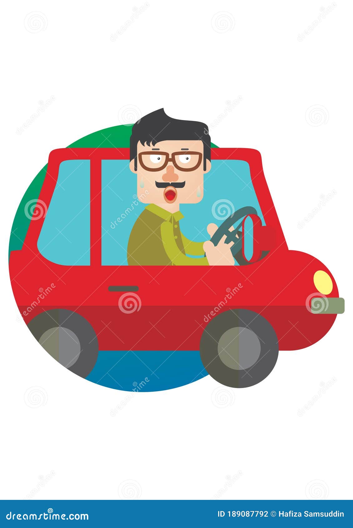 Man Driving a Car. Vector Illustration Decorative Design Stock Vector ...