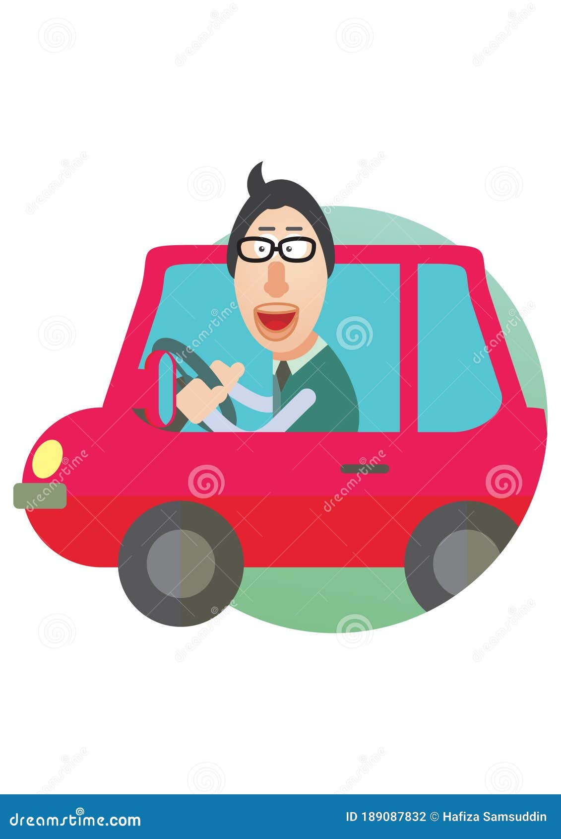 Man Driving a Car. Vector Illustration Decorative Design Stock Vector ...
