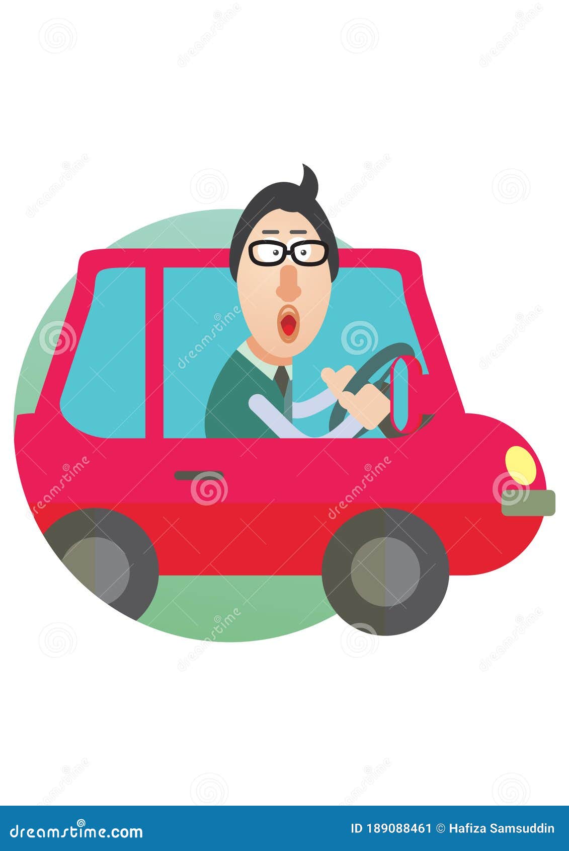 Man Driving a Car. Vector Illustration Decorative Design Stock Vector ...