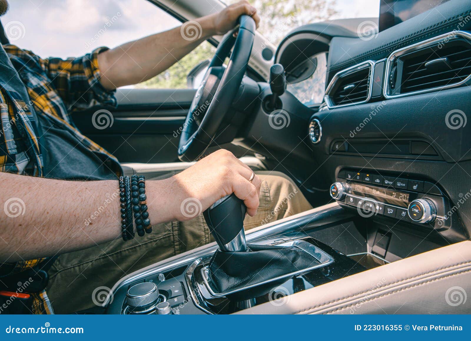 Man Driving Car View from Inside Stock Image - Image of ride, trip ...