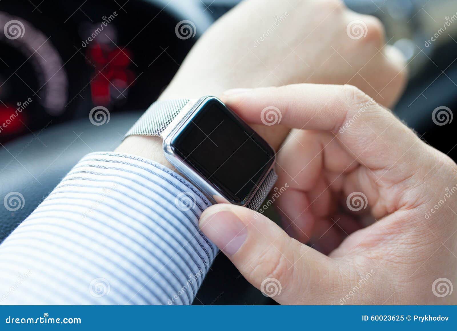 Man Driving a Car with Watch on the Hand Stock Image - Image of driver ...