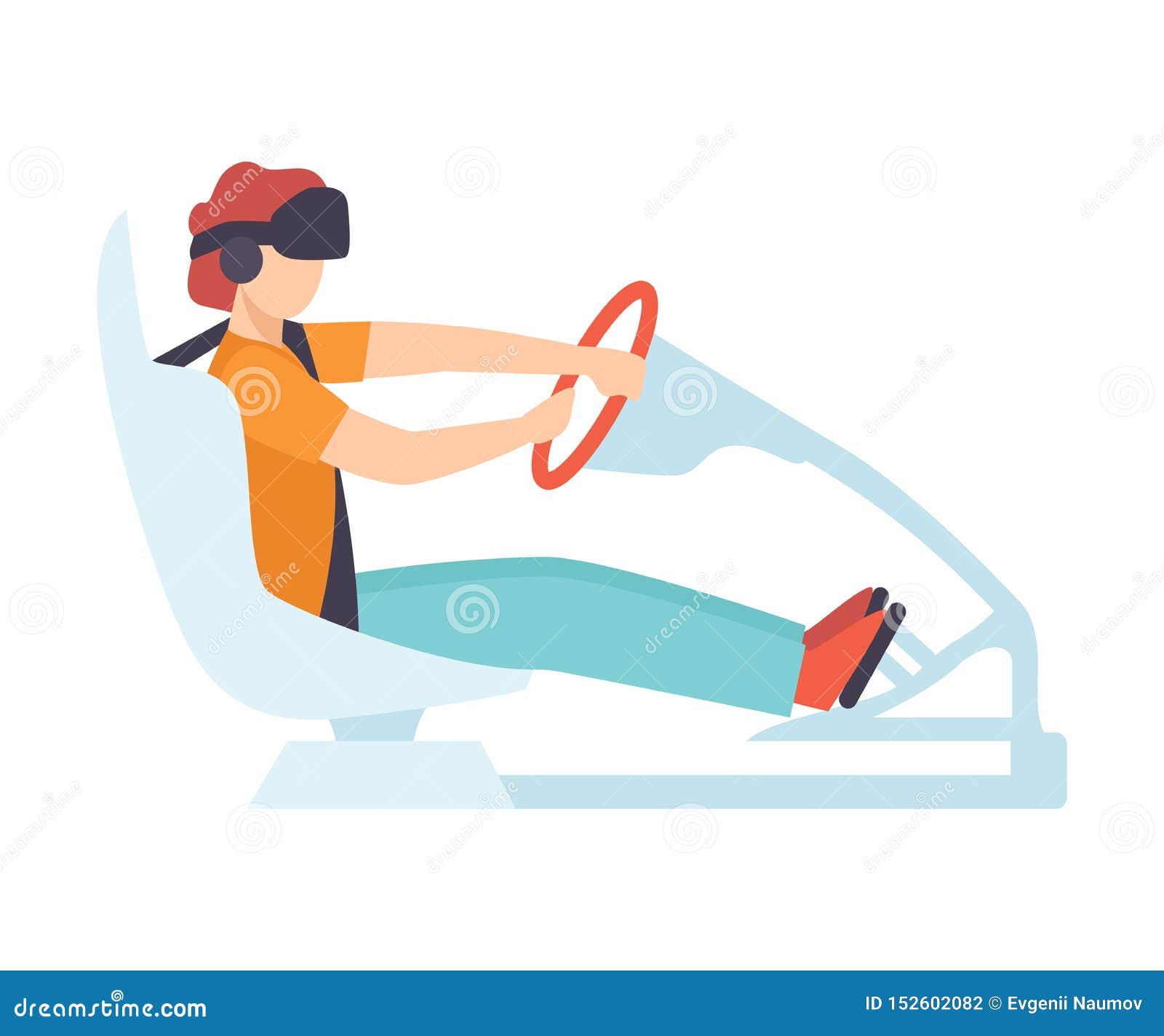 Man Driving Car Wearing Virtual Reality Digital Glasses, Guy Using ...