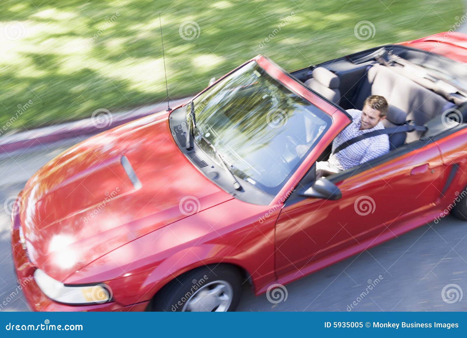 Man Driving Convertible Car Smiling Stock Image - Image of speed, happy ...