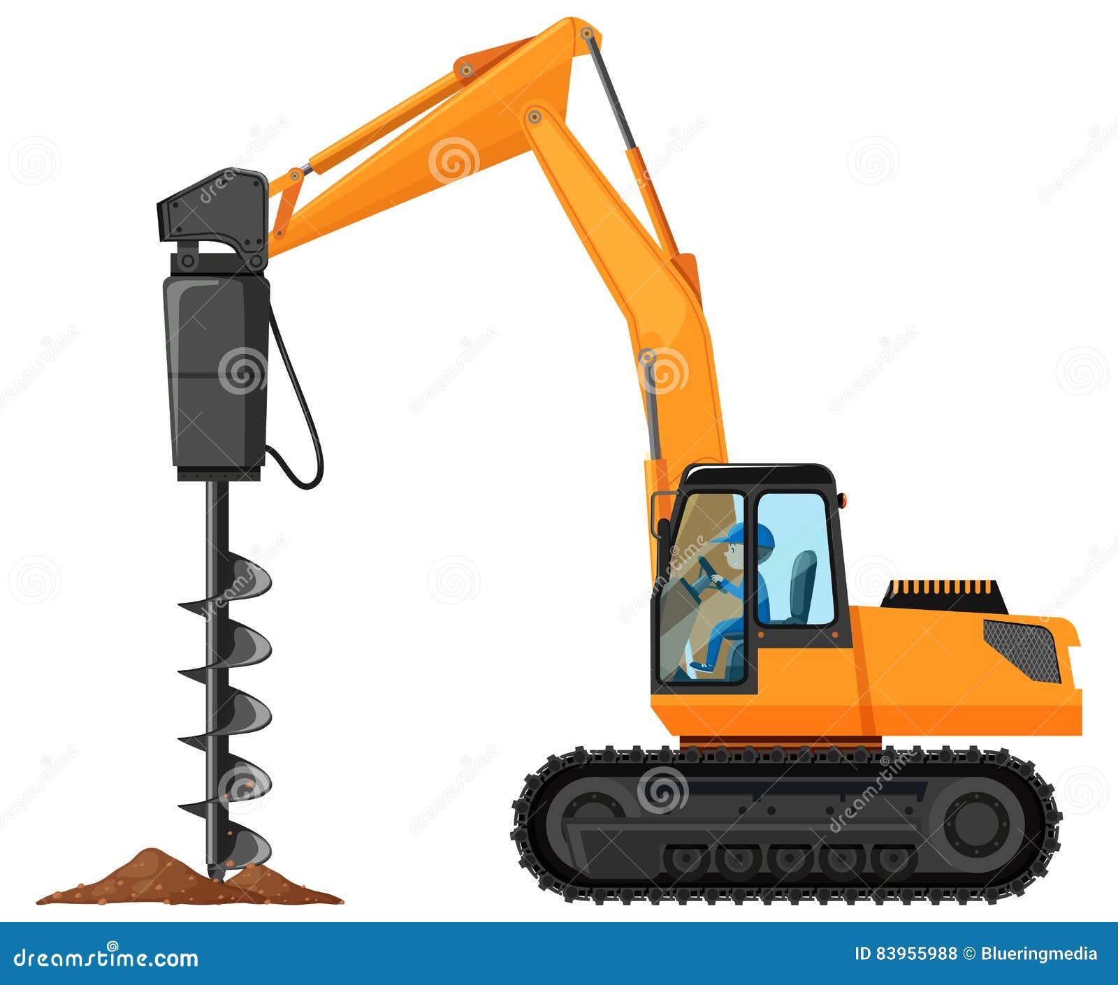 Man driving driller truck stock vector. Illustration of object - 83955988