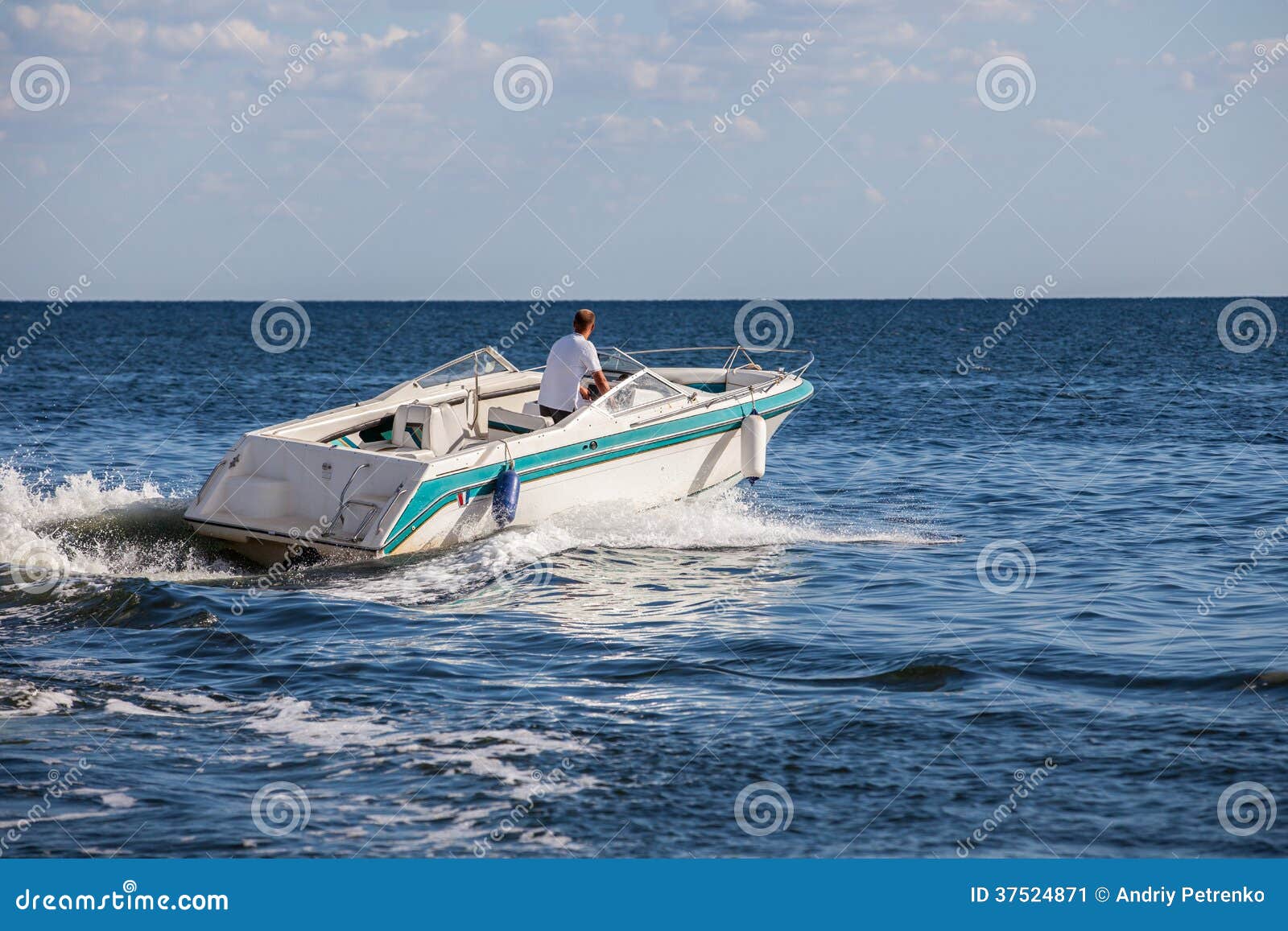 Man driving a fast boat stock image. Image of motor, summer - 37524871