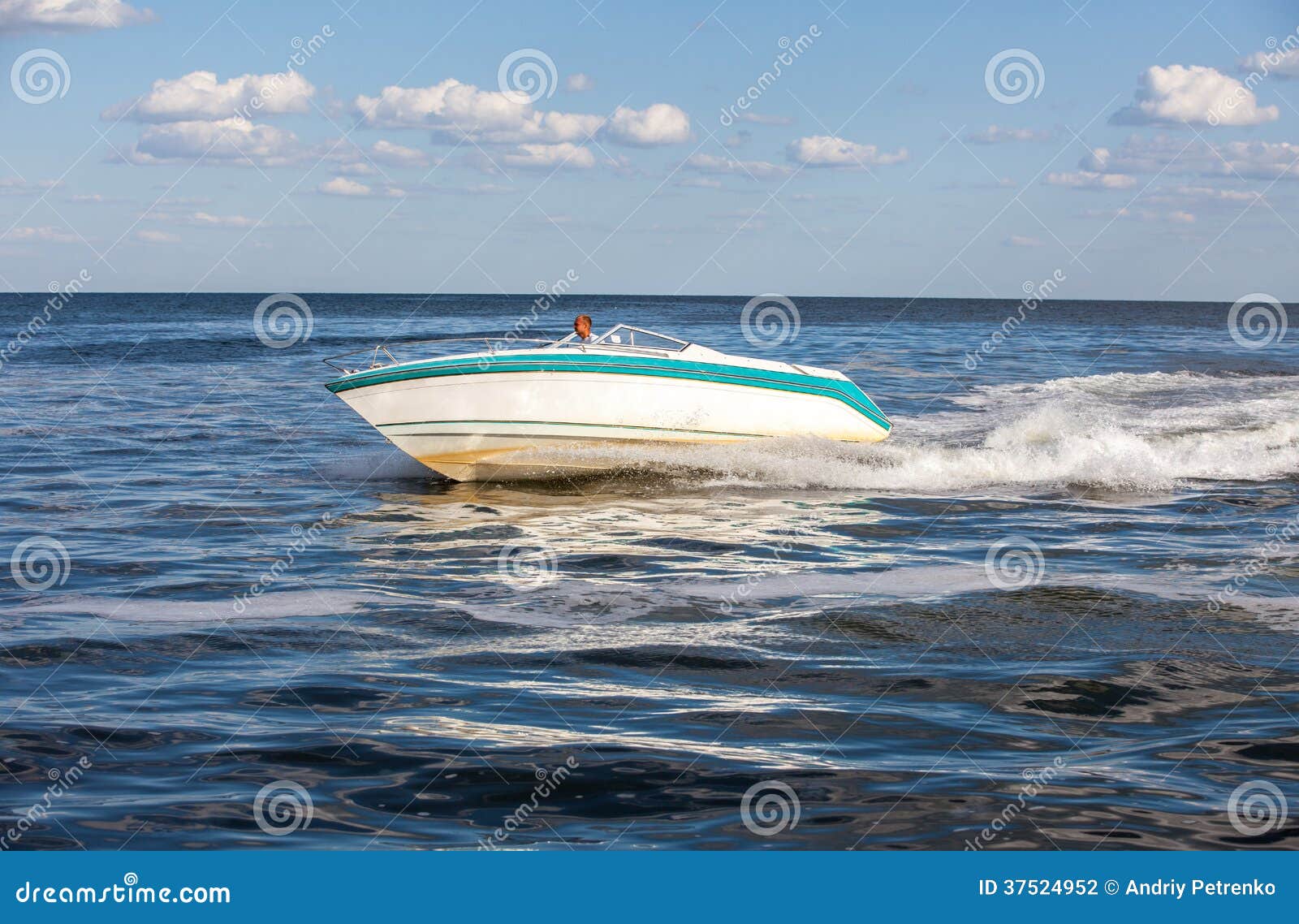 Man driving a fast boat stock photo. Image of leisure - 37524952
