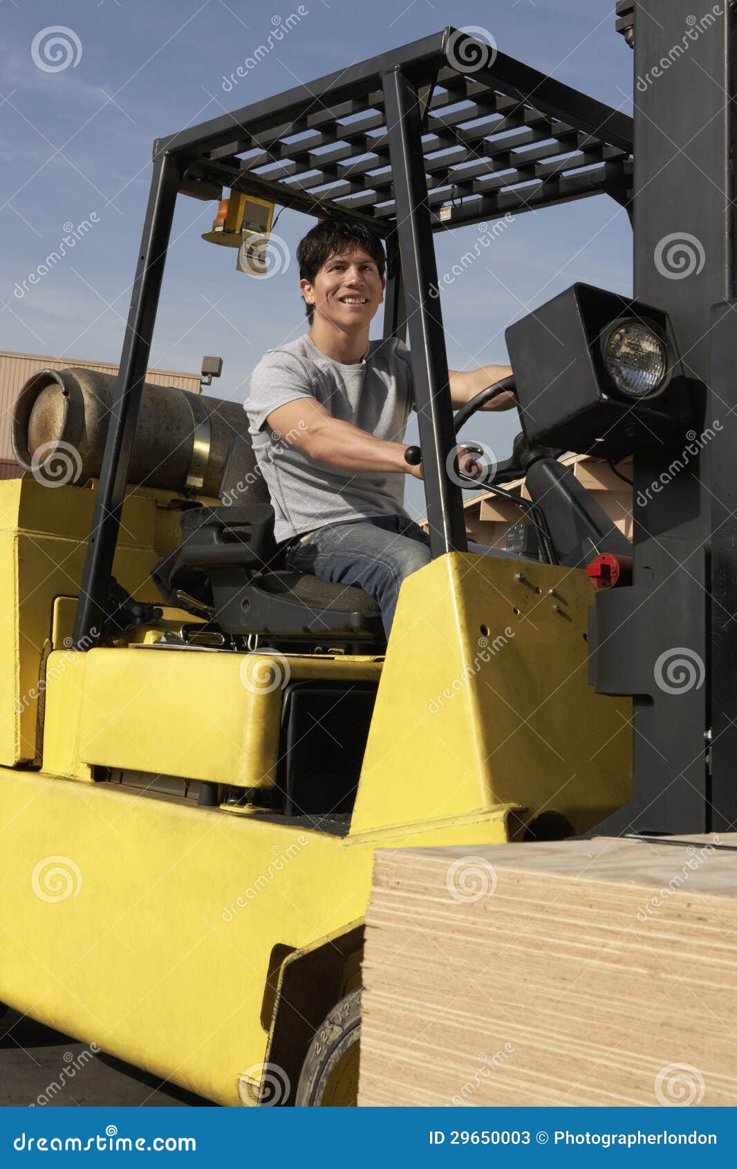 Man Driving Forklift Loader Stock Image - Image of machine, employment ...