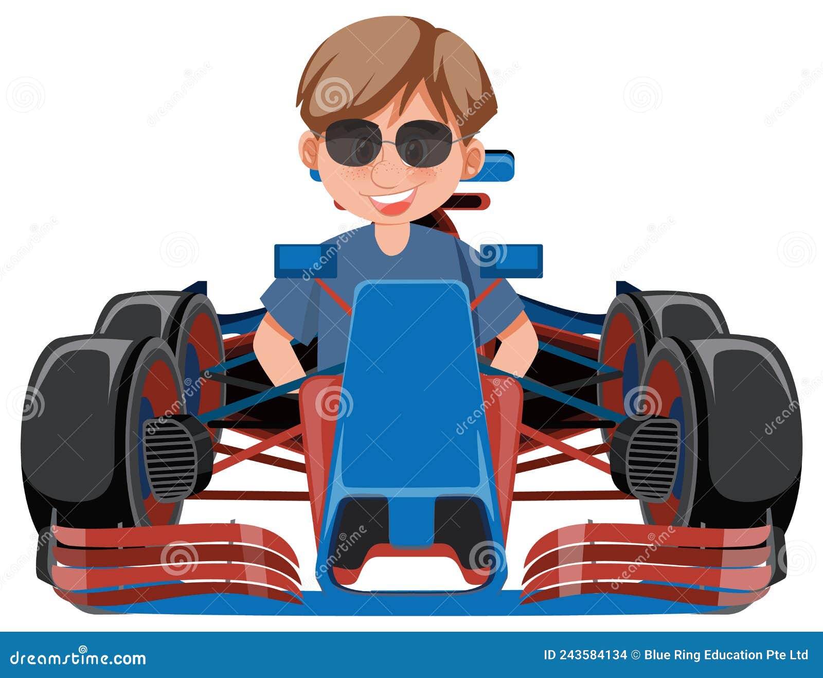 A Man Driving Formula One Racing Car Stock Vector - Illustration of ...