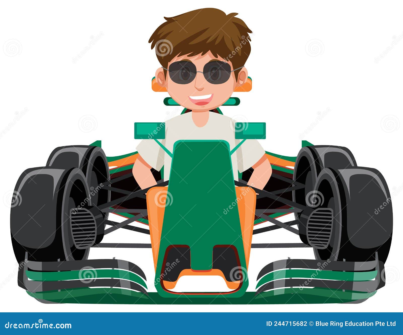 A Man Driving Formula One Racing Car Stock Vector - Illustration of ...