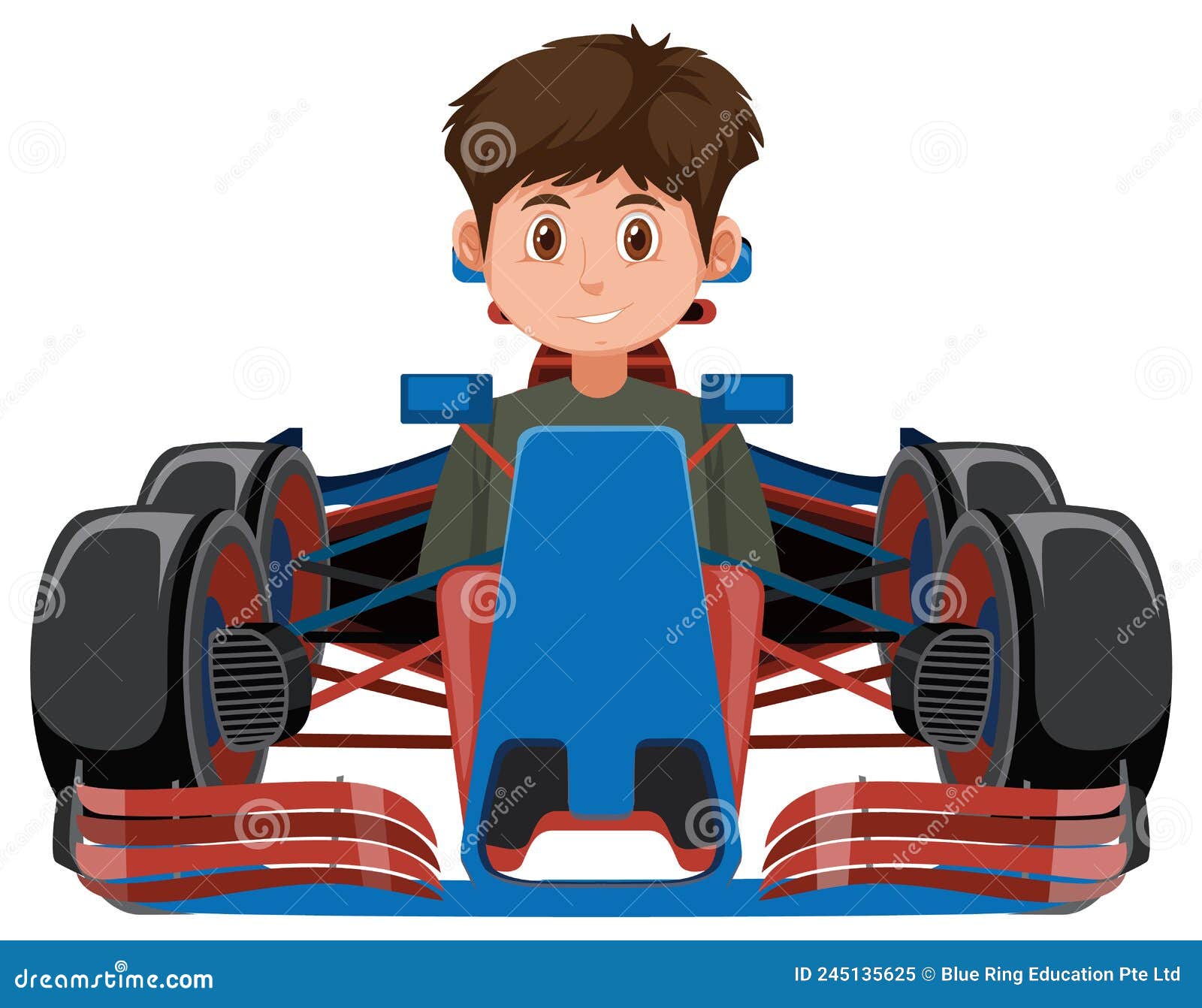 A Man Driving Formula One Racing Car Stock Vector - Illustration of ...