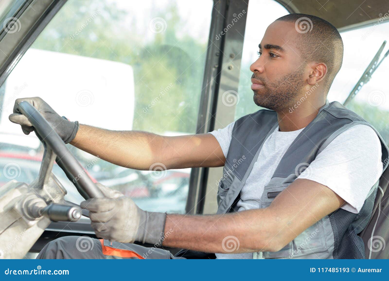 Man Driving Industrial Vehicle Stock Image - Image of outdoors ...