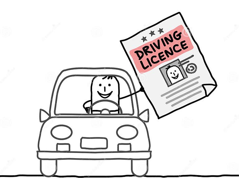 Man & driving licence stock vector. Illustration of drawn - 18855327