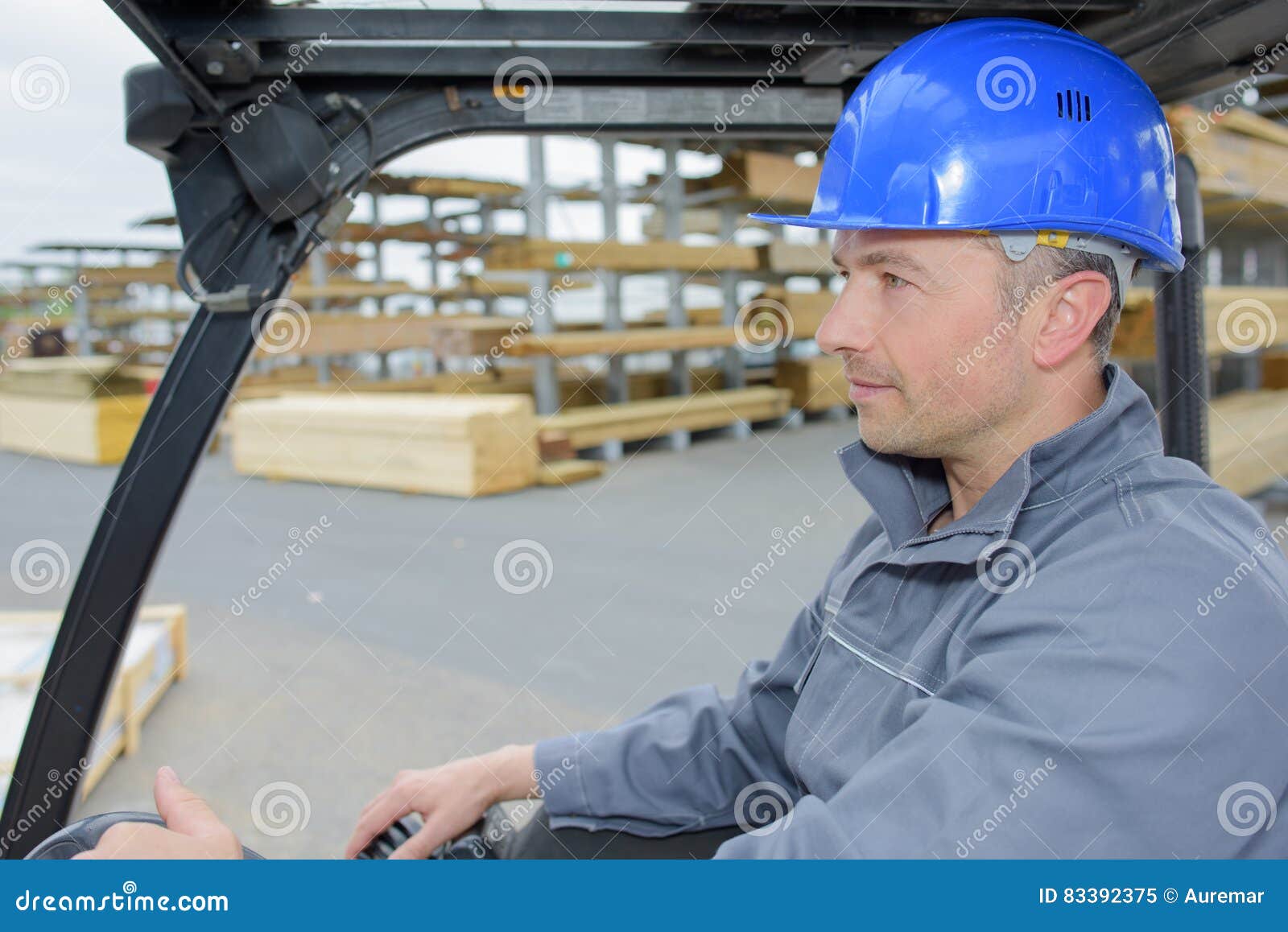 Man Driving Machine in Warehouse Stock Image - Image of warehouse, lift ...